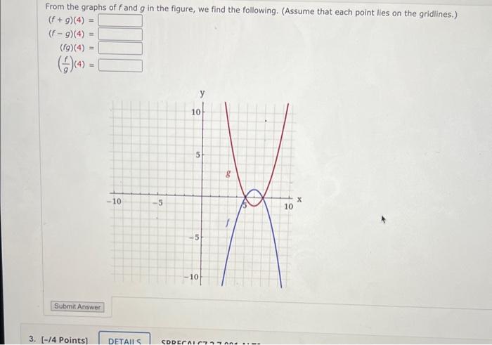 Solved From the graphs of f and g in the figure, we find the | Chegg.com