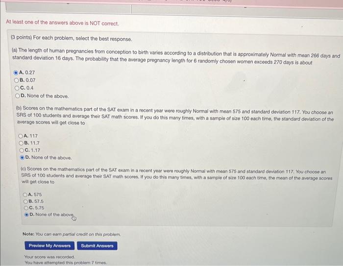 Solved (3 points) For each problem, select the best | Chegg.com