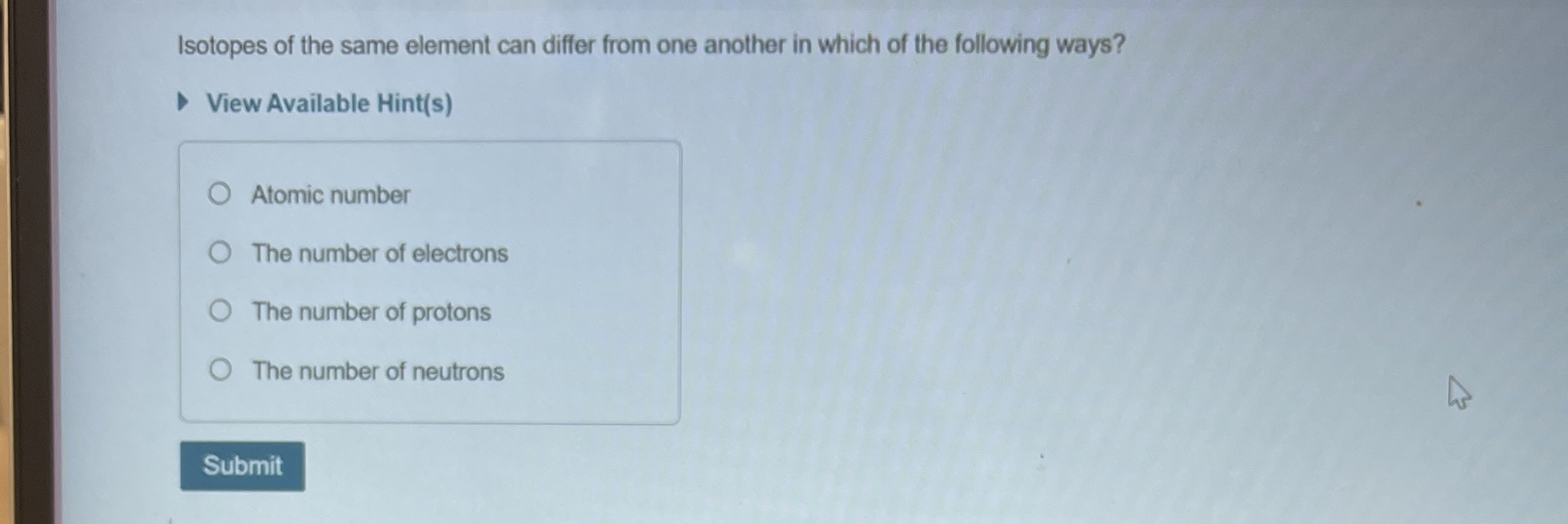 Isotopes of the same element can differ from one | Chegg.com