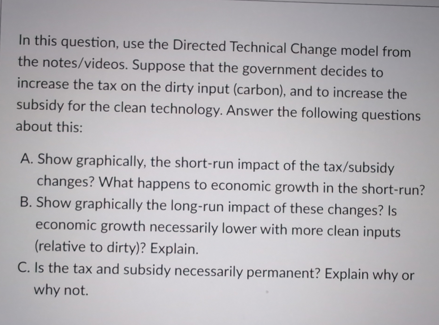Solved In this question, use the Directed Technical Change | Chegg.com
