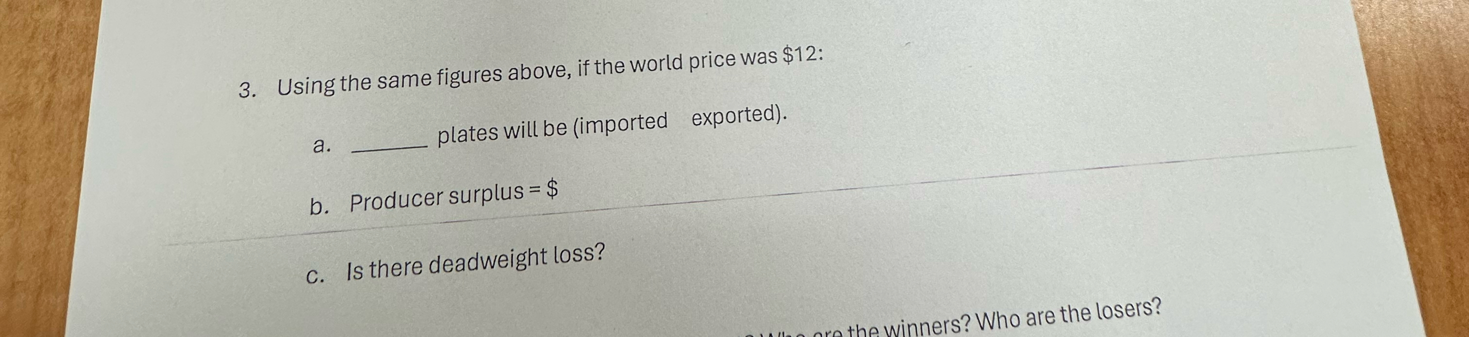 Solved Using the same figures above, if the world price was | Chegg.com