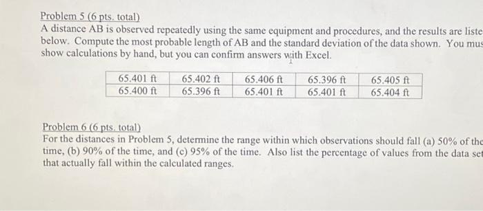 Solved Problem 5 6 Pts Total A Distance Ab Is Observed