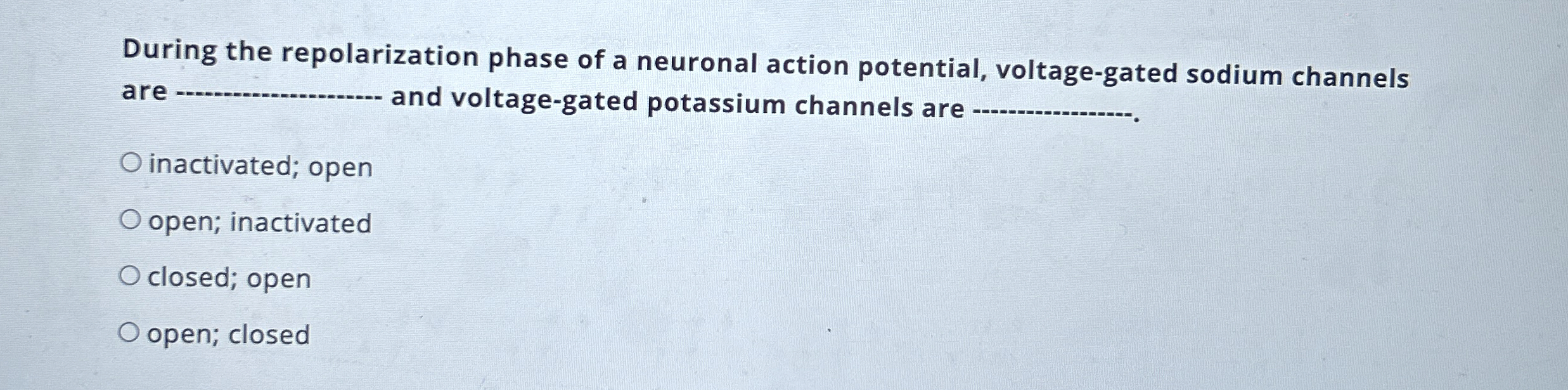 Solved During the repolarization phase of a neuronal action | Chegg.com