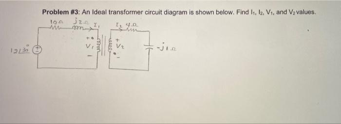 Solved Problem #3: An Ideal transformer circuit diagram is | Chegg.com