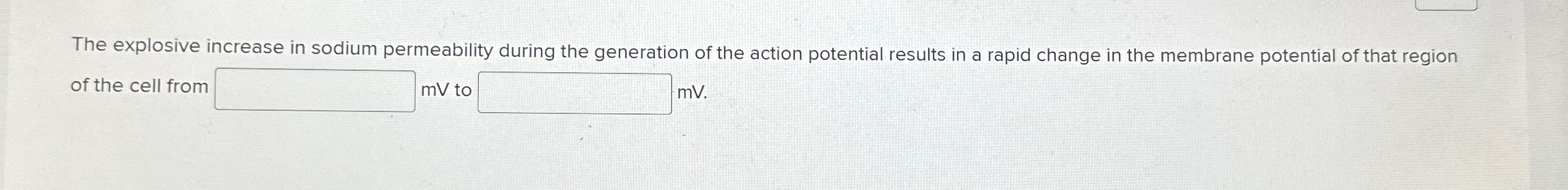 Solved The explosive increase in sodium permeability during | Chegg.com