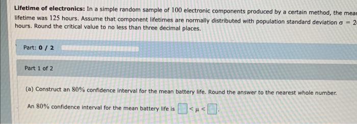 Solved Lifetime of electronics: In a simple random sample of | Chegg.com