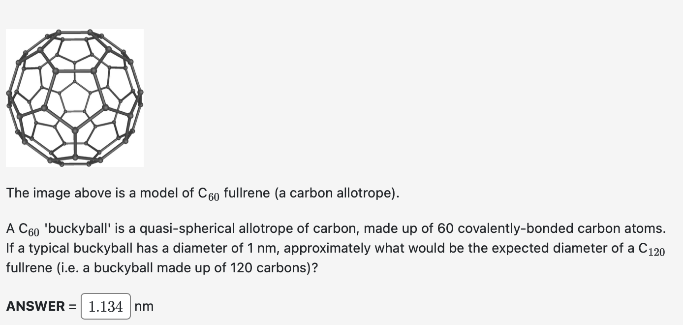 Solved The image above is a model of C60 ﻿fullrene (a carbon | Chegg.com