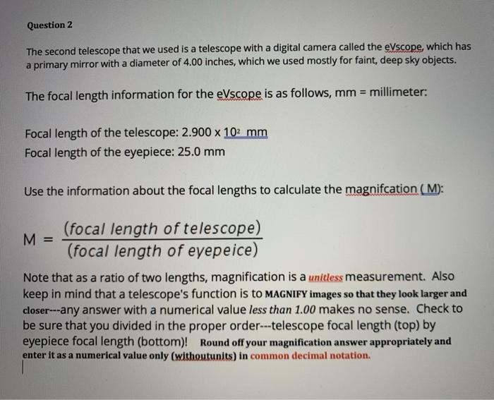 Solved The Celestron 11 inch telescope has a primary mirror | Chegg.com