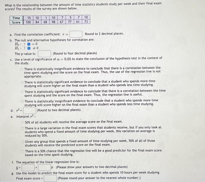 Solved What is the relationship between the amount of time | Chegg.com