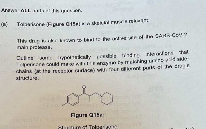 swer ALL parts of this question. Tolperisone (Figure | Chegg.com