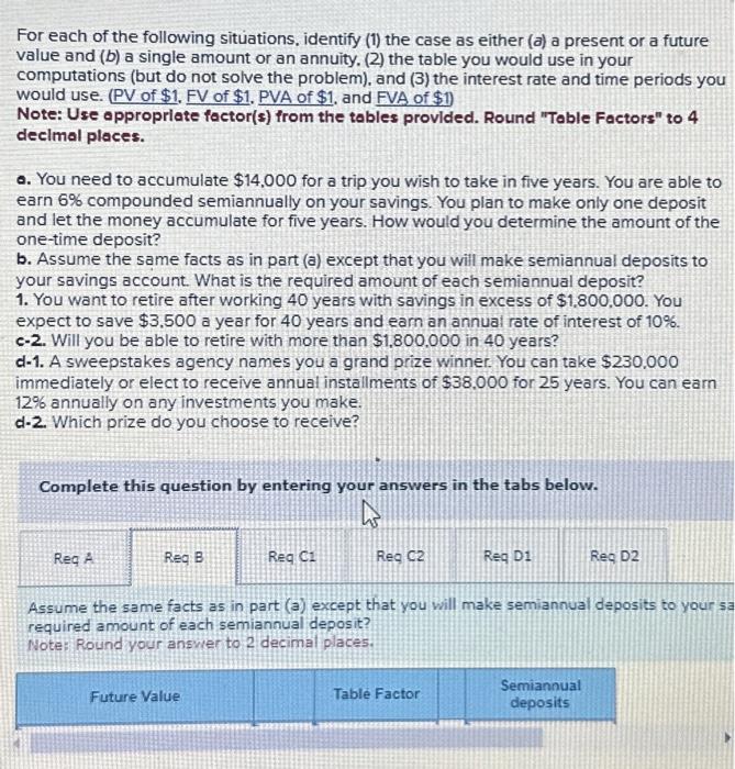 Solved For each of the following situations, identify (1) | Chegg.com