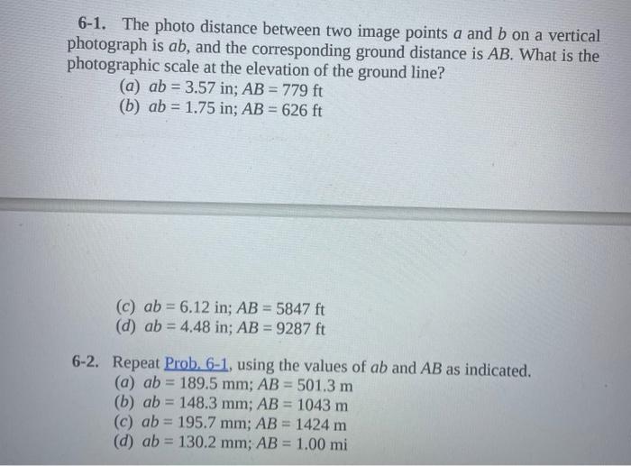 Solved 6-1. The photo distance between two image points a | Chegg.com