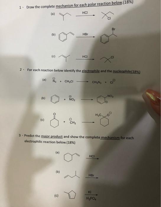 Solved 1. Draw the complete mechanism for each polar | Chegg.com