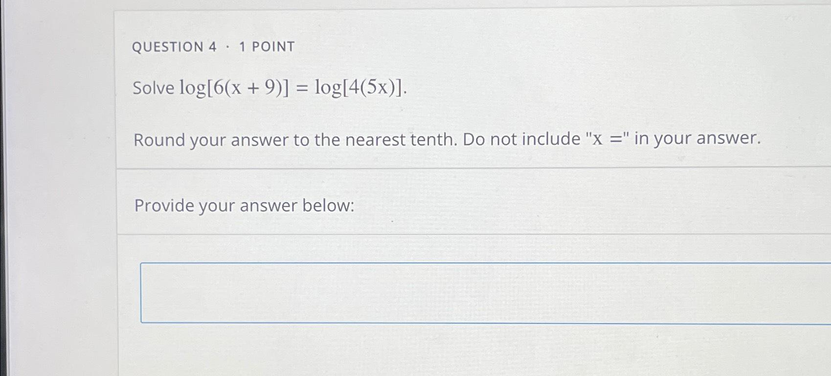 Solved QUESTION 4 - 1 POINTSolve | Chegg.com Solved QUESTION 4 - 1 POINTSolve | Chegg.com