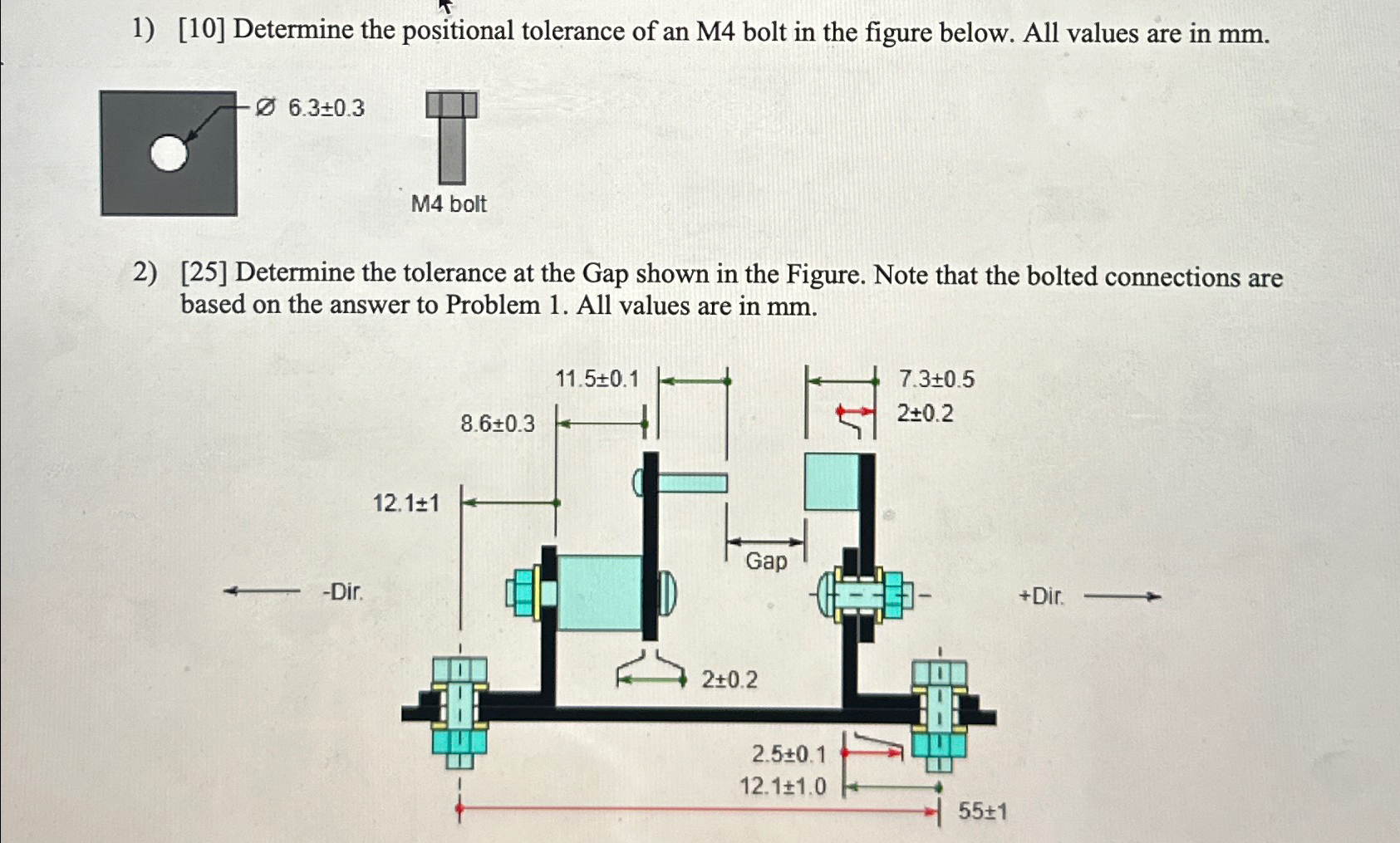 Solved [10] ﻿Determine the positional tolerance of an M4 | Chegg.com