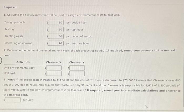Solved Activity-Based Environmental Cost Assignments Shultz | Chegg.com