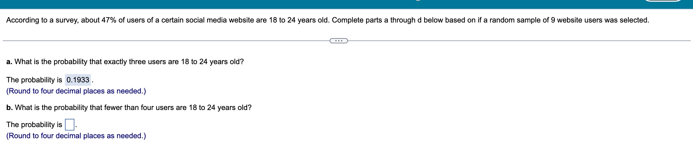 Solved a. ﻿What is the probability that exactly three users | Chegg.com
