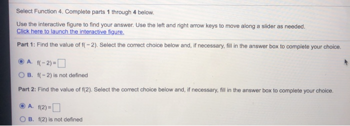 Solved Select Function 4. Complete parts 1 through 4 below. | Chegg.com