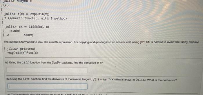 Symbolic derivatives through Syepy The ditt function | Chegg.com