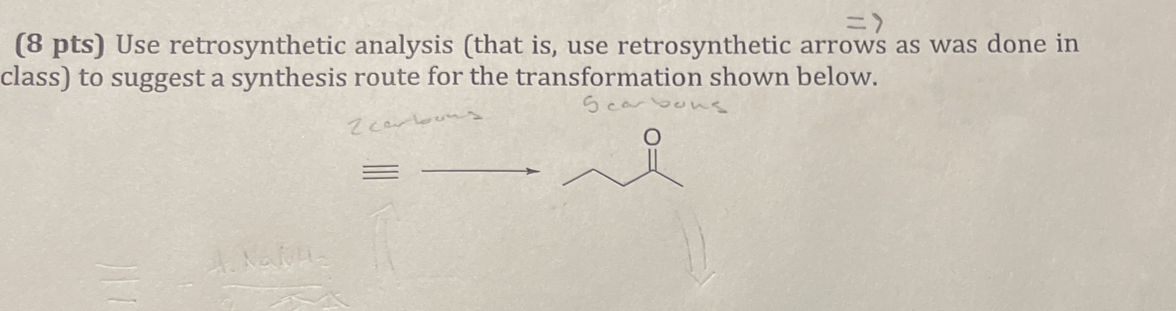 Solved (8 ﻿pts) ﻿Use retrosynthetic analysis (that is, ﻿use | Chegg.com