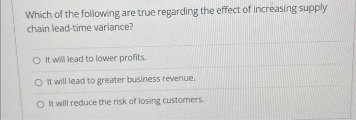 Solved Which of the following are true regarding the effect | Chegg.com