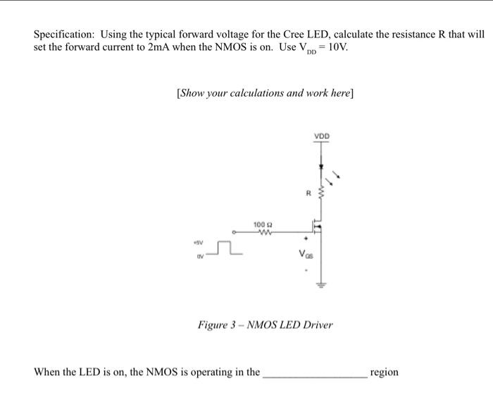 Solved Specification: Using the typical forward voltage for | Chegg.com