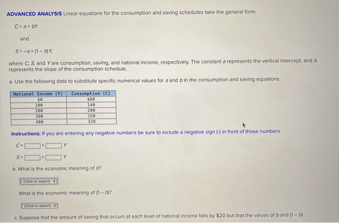Solved ADVANCED ANALYSIS Linear equations for the | Chegg.com