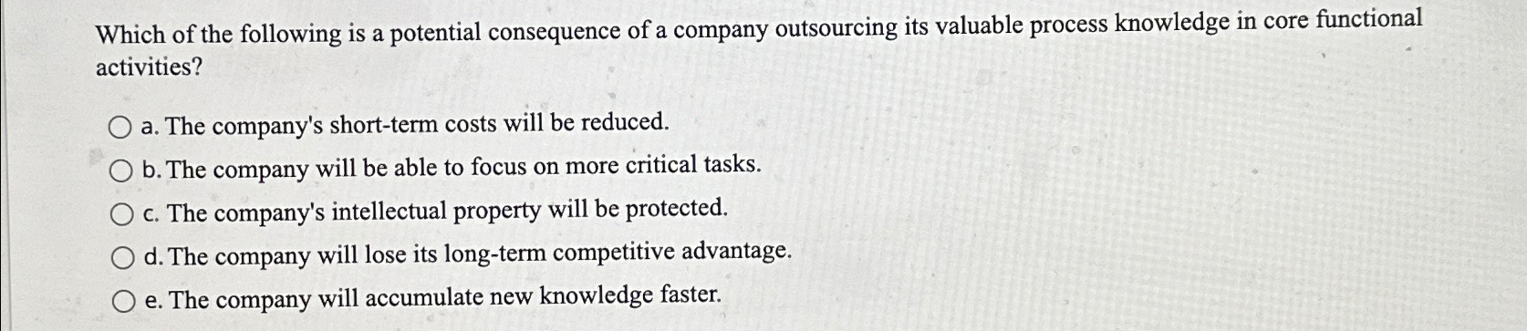 Solved Which of the following is a potential consequence of | Chegg.com