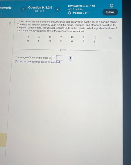 Solved Listed below are the numbers of hurricanes that | Chegg.com