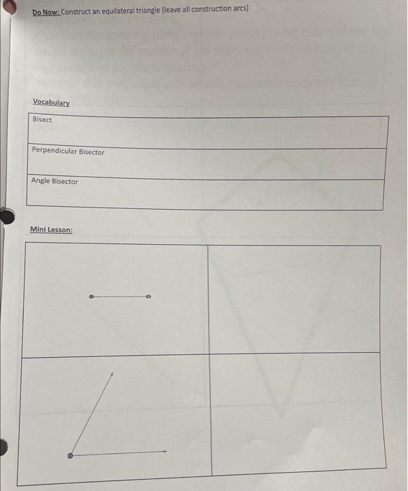 Solved Do Nowi Construct an equilateral triangle (leave all | Chegg.com