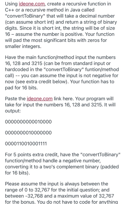 Solved Using ideone.com, create a recursive function in C++ | Chegg.com