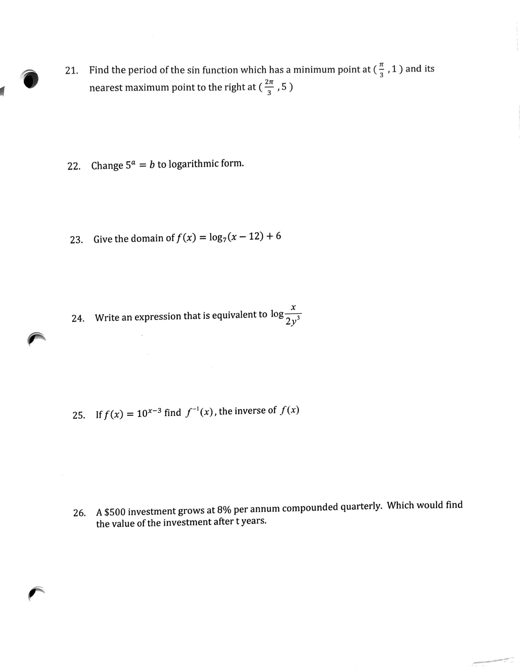 Solved Find the period of the sin function which has a | Chegg.com