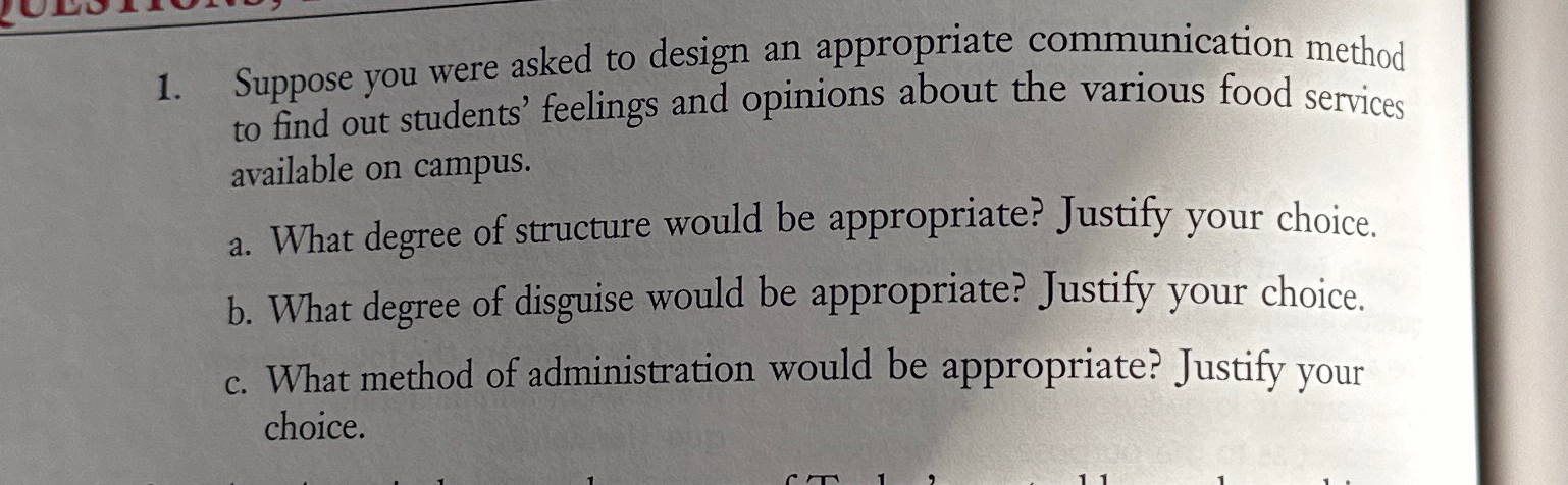 Solved Suppose you were asked to design an appropriate | Chegg.com