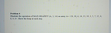 Solved Prablea 4thistrete the operation of MAX-HEAPIFY | Chegg.com