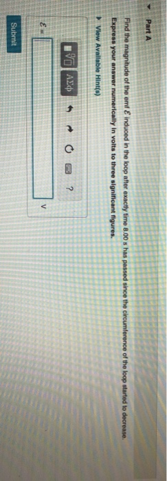 Solved Induced EMF and Current in a Shrinking Loop Shrinking | Chegg.com