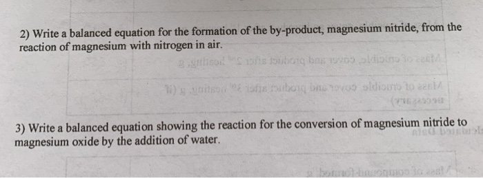 Solved 2) Write a balanced equation for the formation of the | Chegg.com