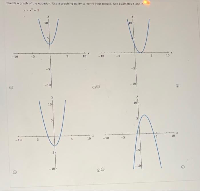 Solved Sketch a graph of the equation. Use a graphing | Chegg.com