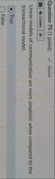 Solved ﻿SavedLinear models of communication are more | Chegg.com