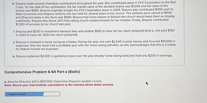 Solved Comprehensive Problem 6-64 (LO 6-1, LO 6-2, LO 6-3) | Chegg.com