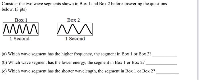 Solved Consider the two wave segments shown in Box 1 and Box | Chegg.com