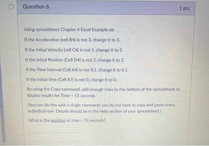 Solved In spreadsheet Chapter 4 Excel Example.xls When you | Chegg.com
