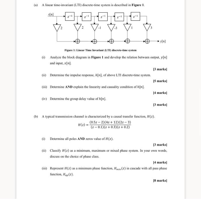 Solved (a) A linear time-invariant (LTI) discrete-time | Chegg.com