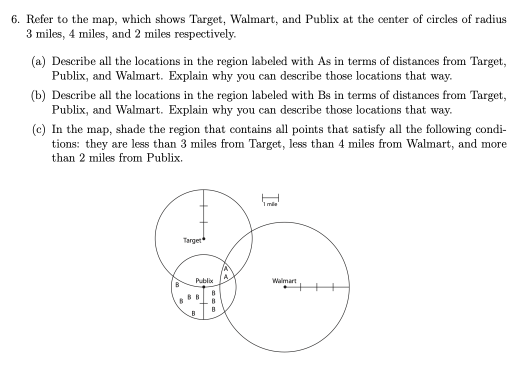 Solved 6. ﻿Refer to the map, which shows Target, Walmart, | Chegg.com