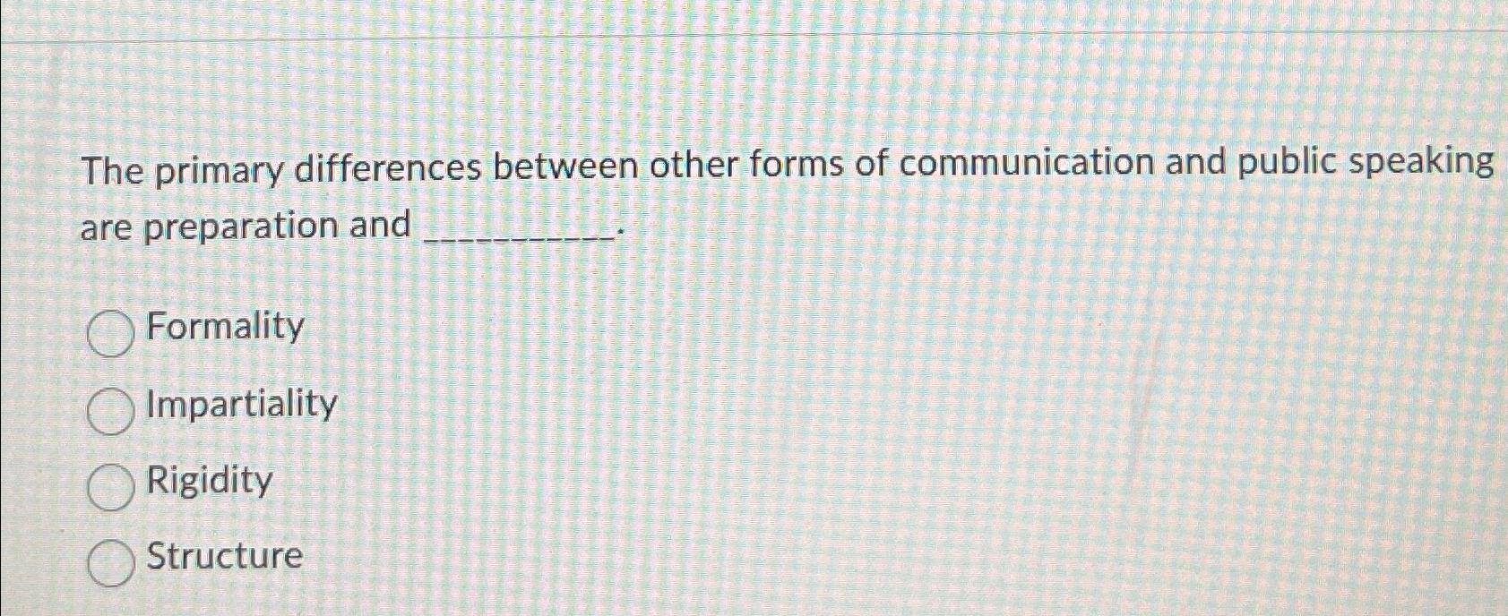 Solved The primary differences between other forms of | Chegg.com