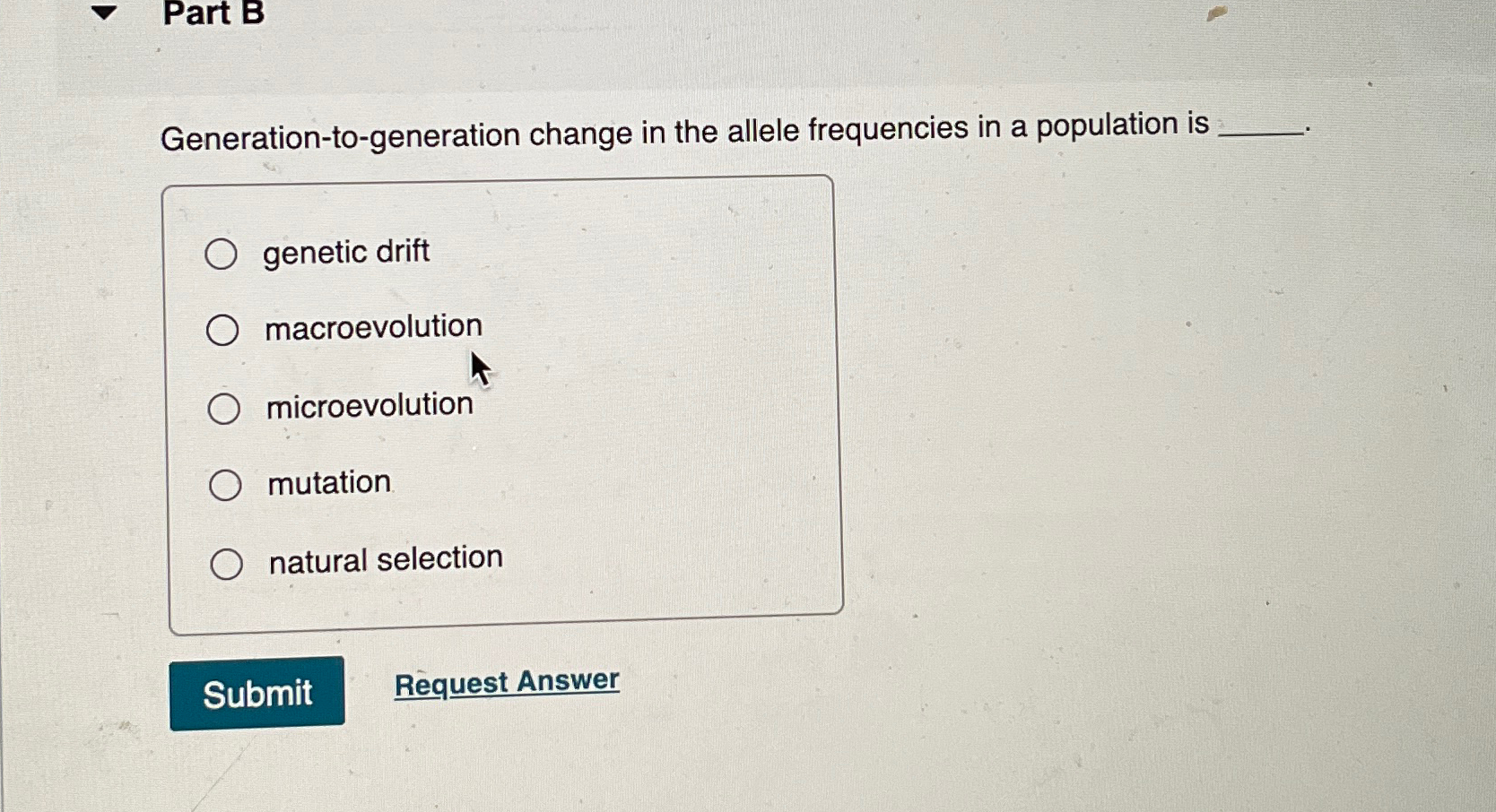 Solved Part BGeneration-to-generation change in the allele | Chegg.com