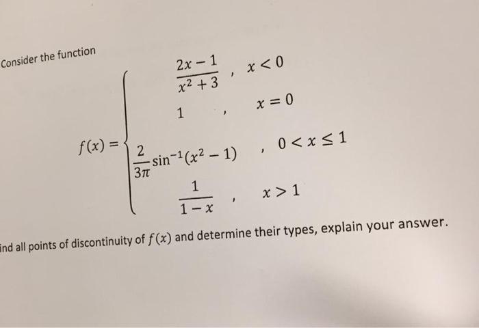 Solved Consider the function ind all points of discontinuity | Chegg.com