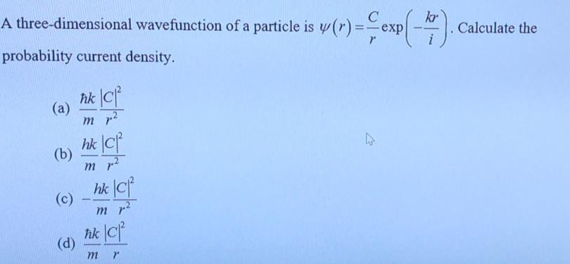 Solved A three-dimensional wavefunction of a particle is | Chegg.com