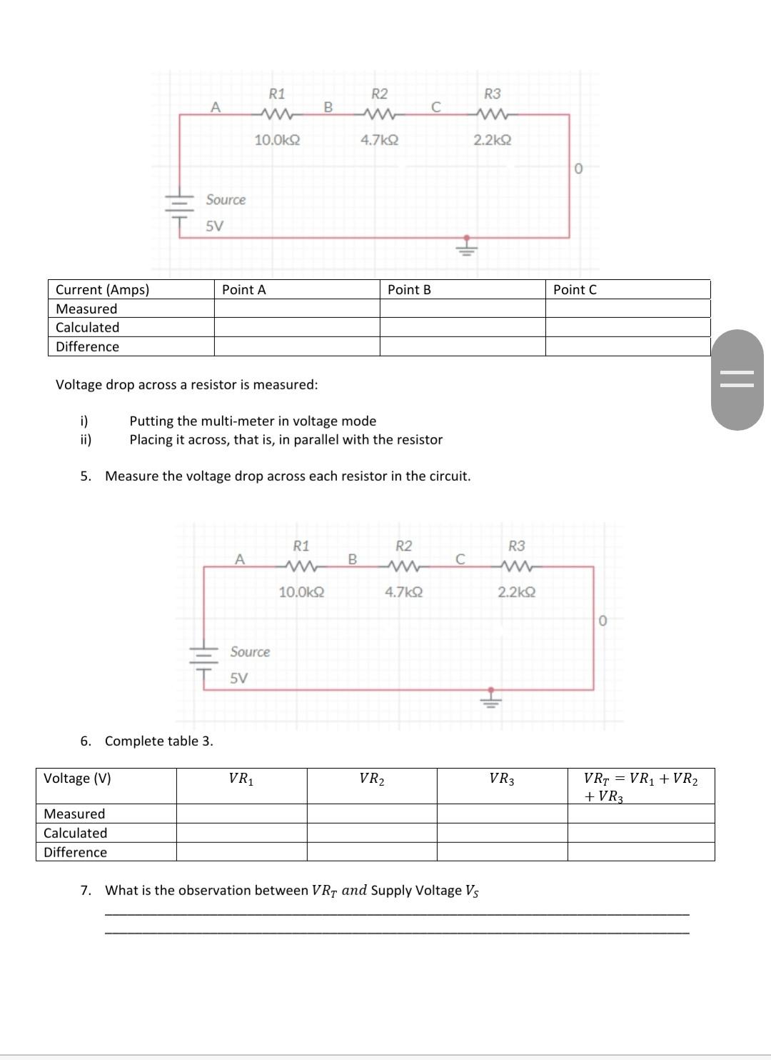 Solved Series Circuit Procedure: 1. Test each resistor | Chegg.com