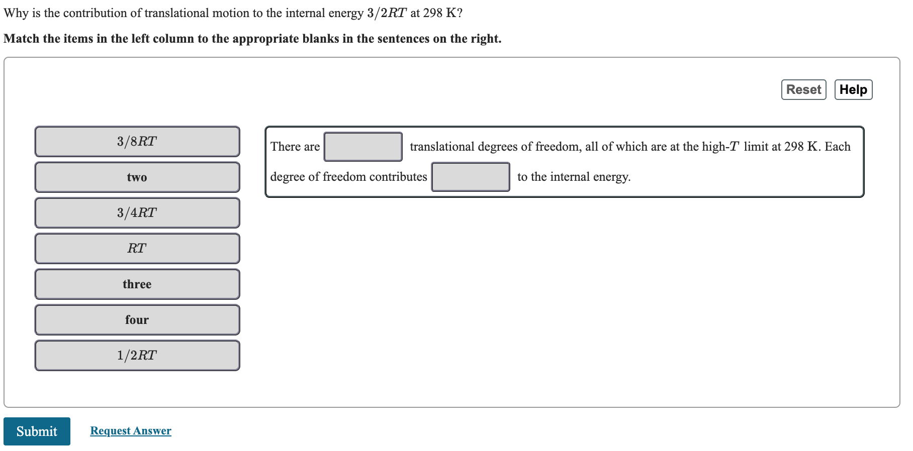 Solved Why is the contribution of translational motion to | Chegg.com