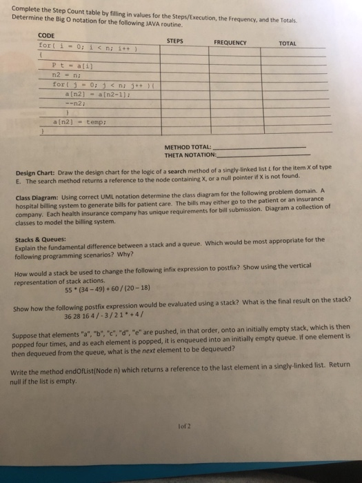 Complete the Step Count table by filling in values | Chegg.com